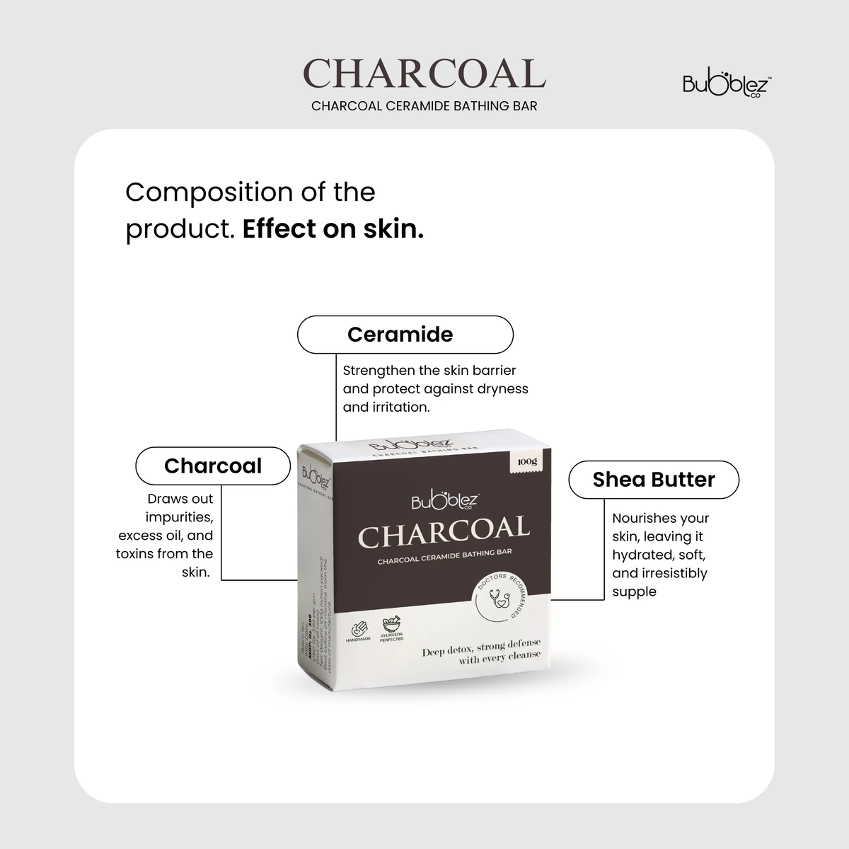 Charcoal Ceramide Bathing Bar | Activated Charcoal Soap for Skin ...